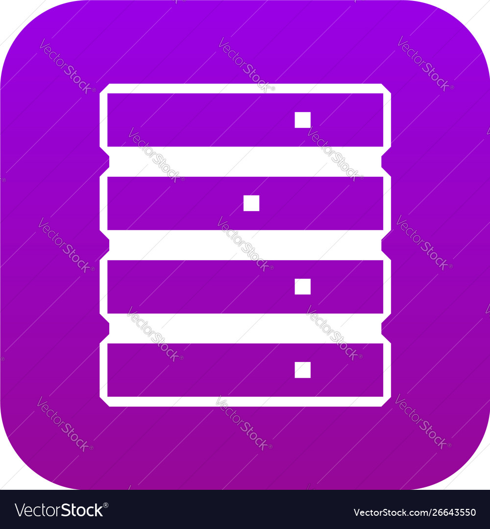 Database icon digital purple Royalty Free Vector Image