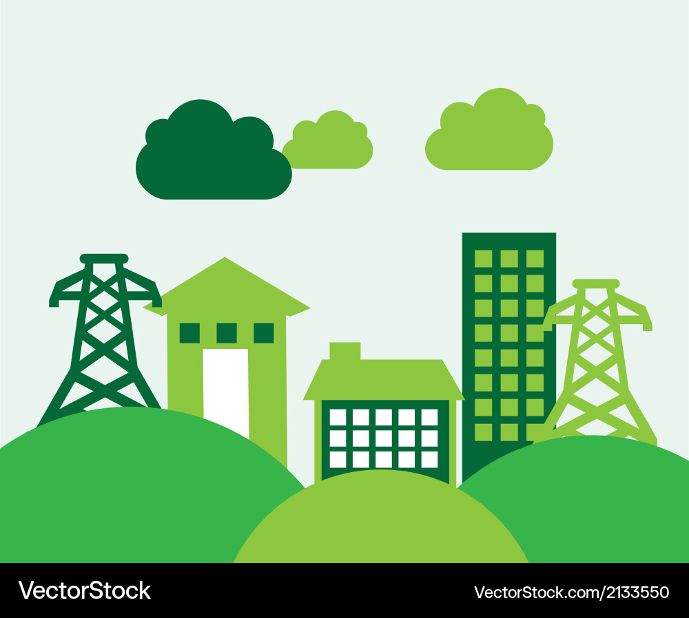 Eco energy design over gray background Royalty Free Vector