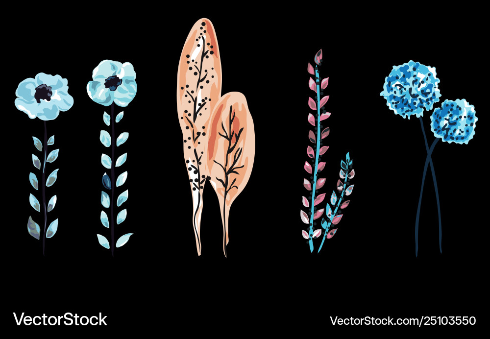Hand drawn floral decoration Royalty Free Vector Image