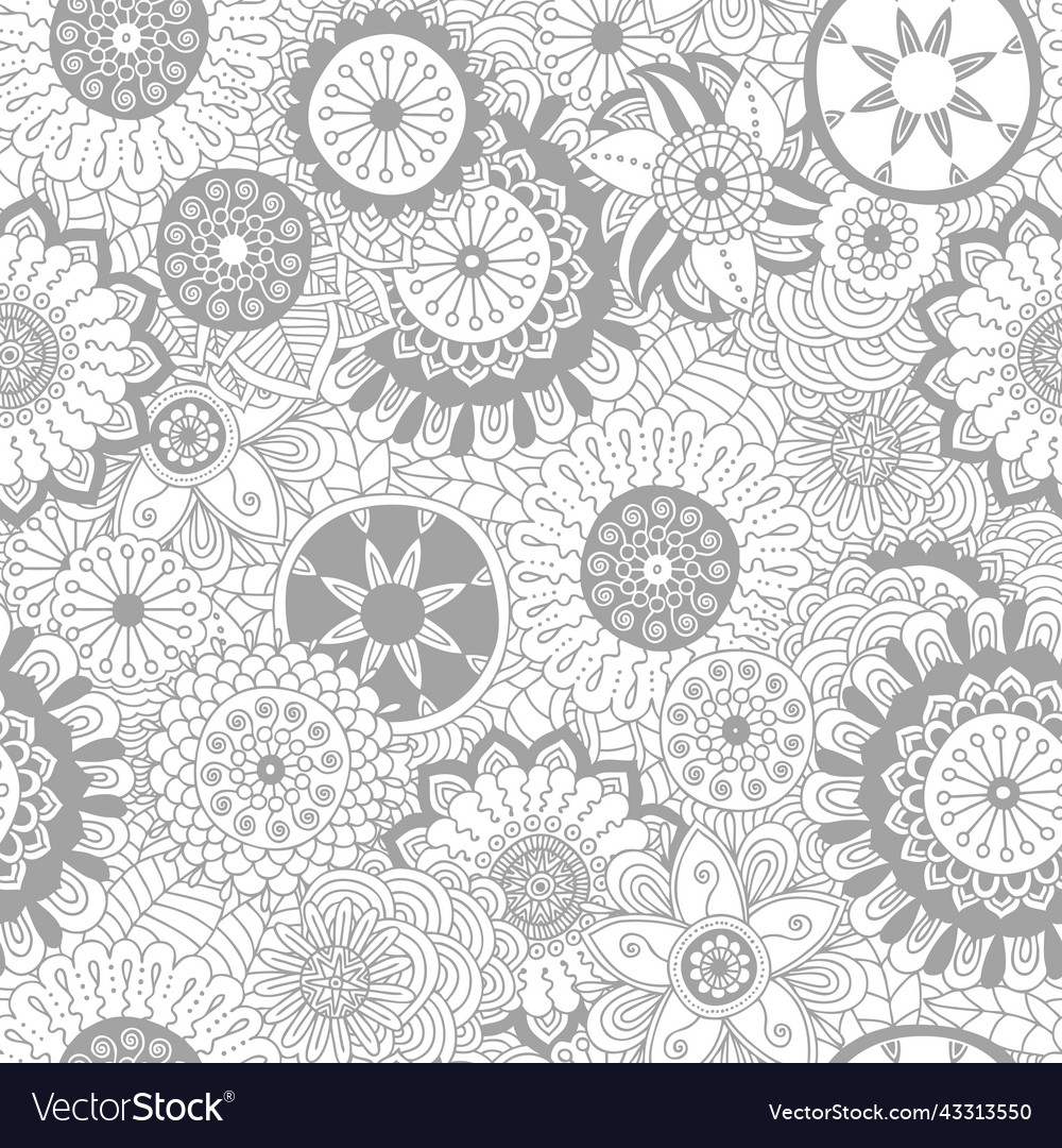Hand drawn floral seamless pattern Royalty Free Vector Image Hand drawn floral seamless pattern Royalty Free Vector Image