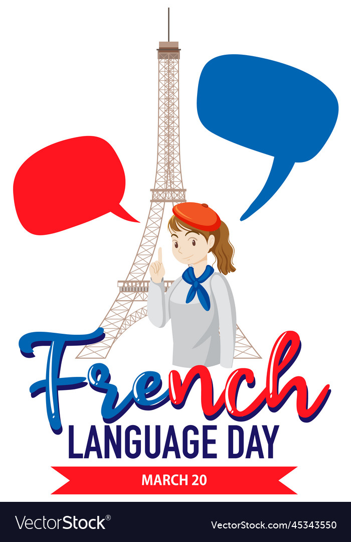 March french language day Royalty Free Vector Image