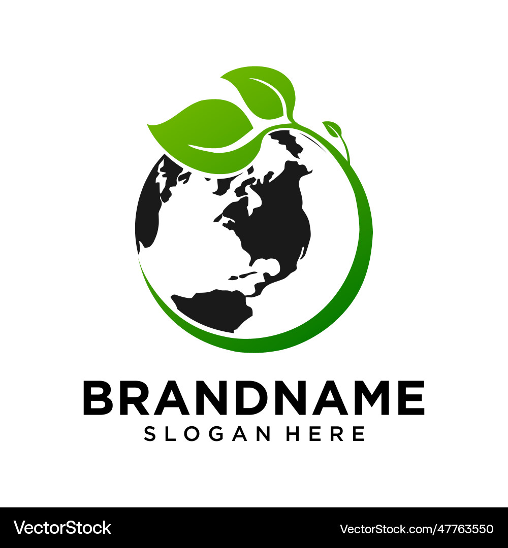 Nature world logo design inspiration Royalty Free Vector