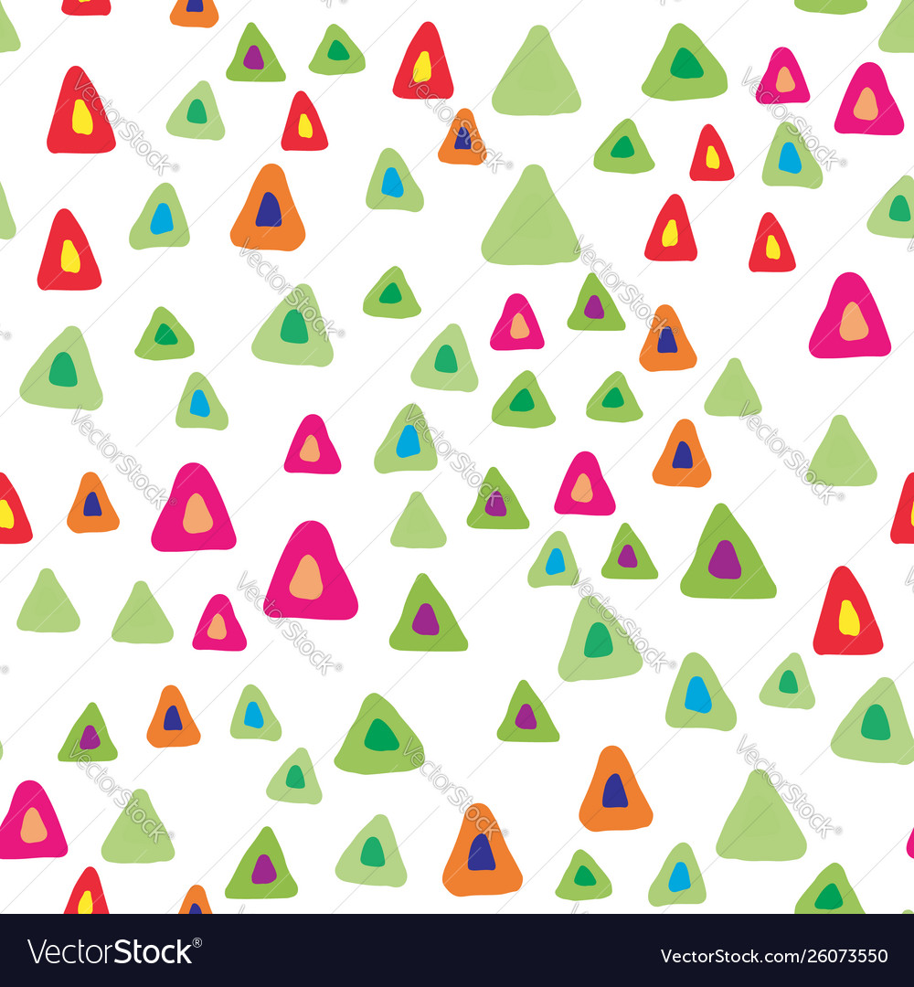 Random triangle shapes seamless pattern on white Vector Image