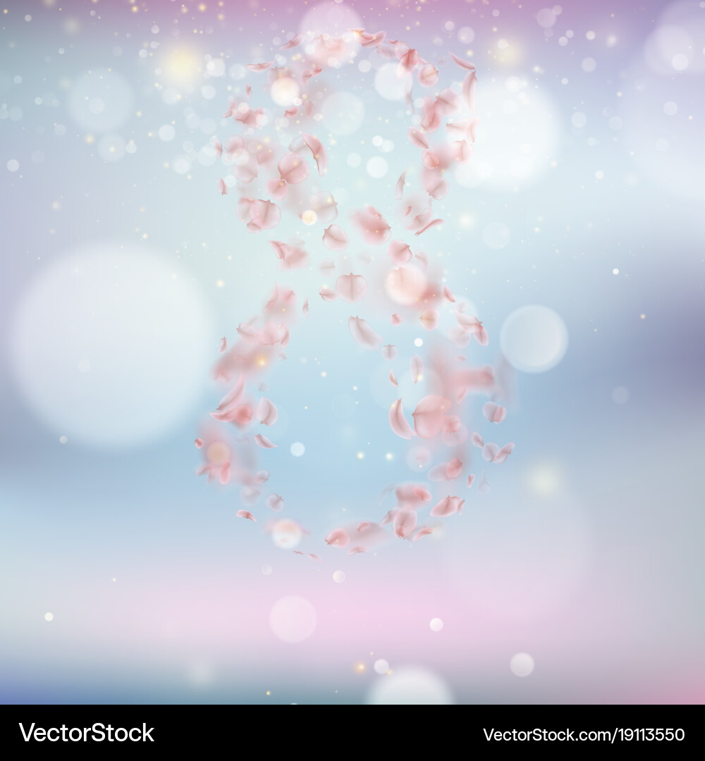 Sakura flying downwind petals on wind eps 10 Vector Image