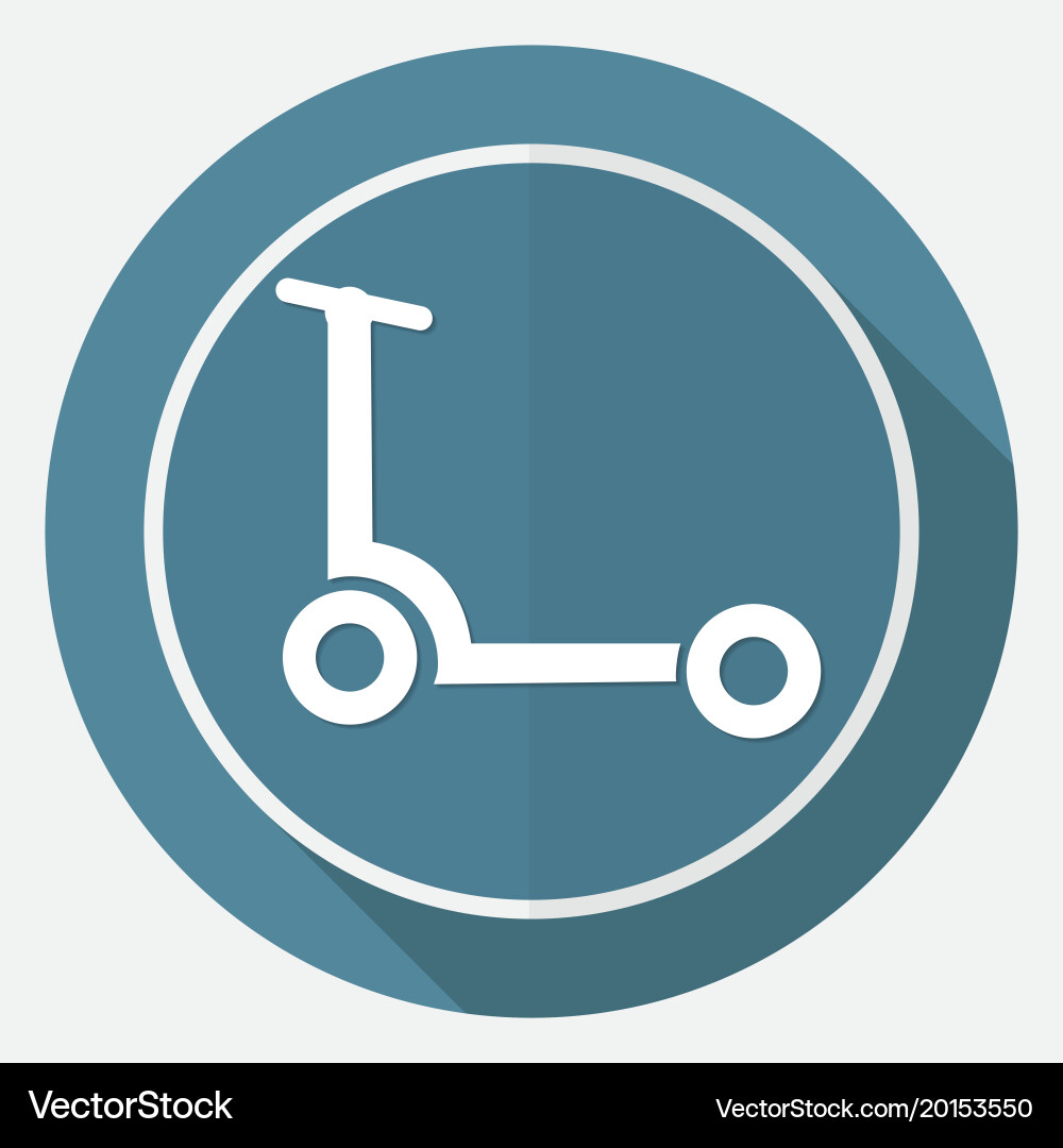 Scooter isolated on white circle with a long Vector Image