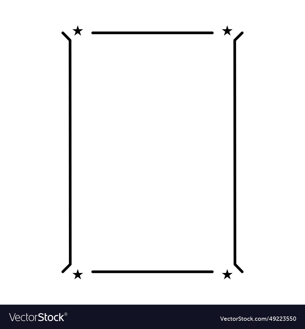 Star frame border vertical abstract outline shape Vector Image