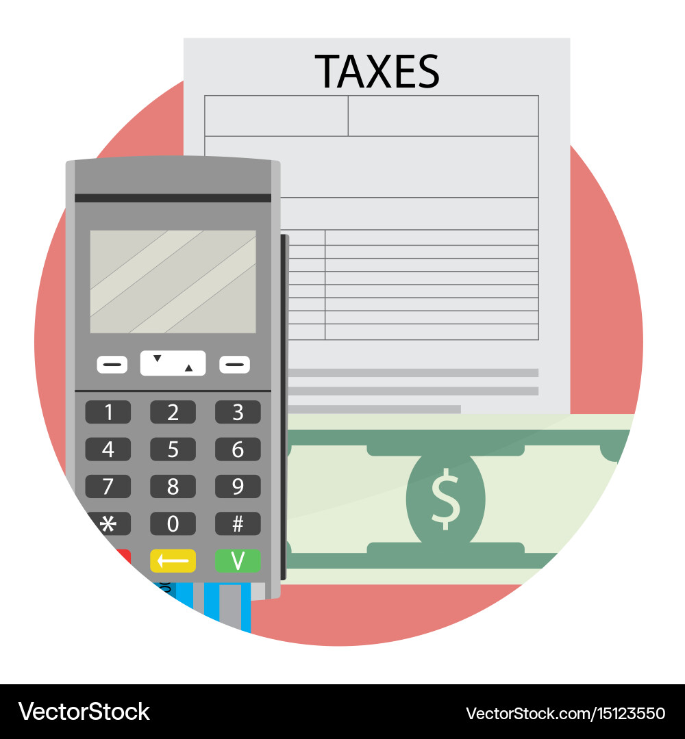 Taxation icon app flat Royalty Free Vector Image