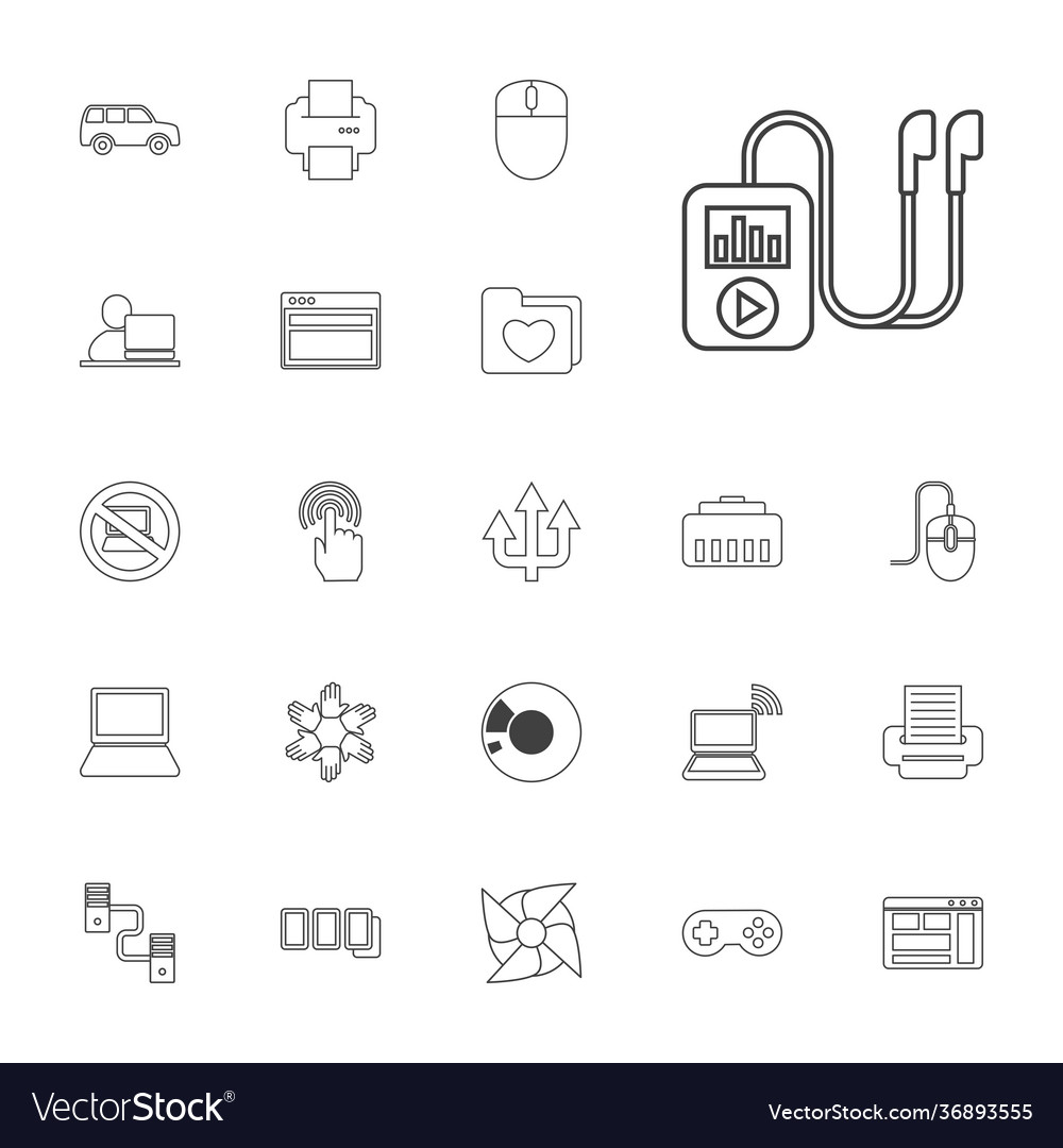 22 computer icons Royalty Free Vector Image - VectorStock