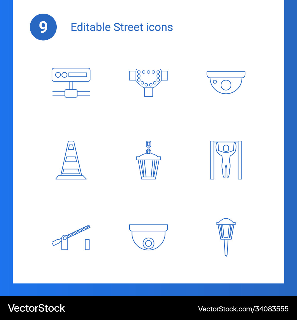 9 street icons Royalty Free Vector Image - VectorStock