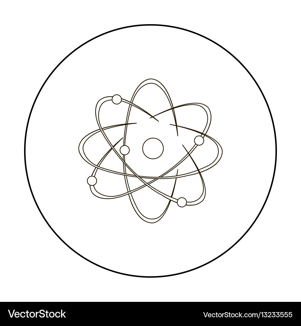 Atom icon outline single education icon from Vector Image