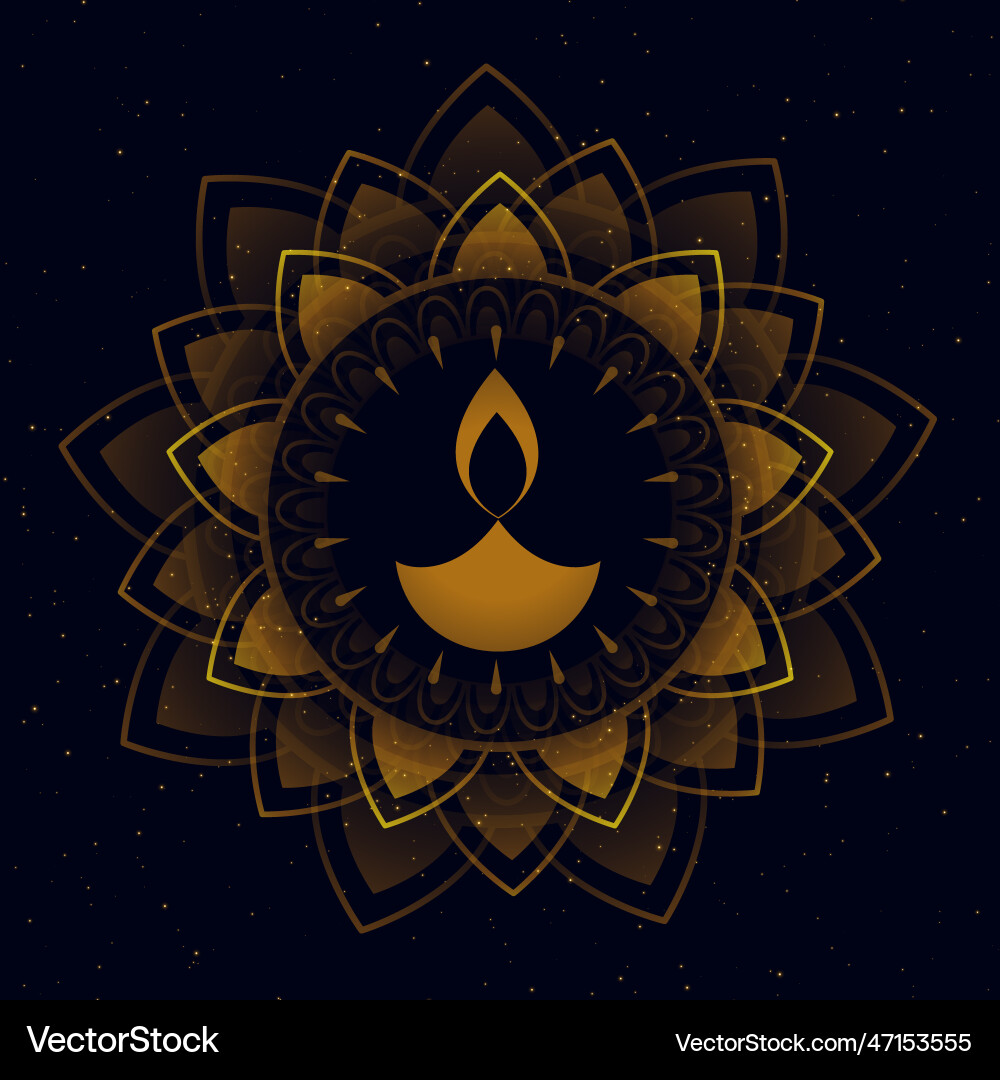 Beautiful decorative diya design for diwali Vector Image