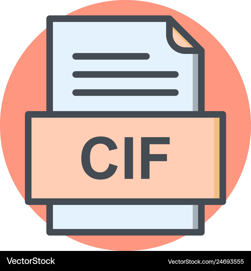 Cif file document icon Royalty Free Vector Image