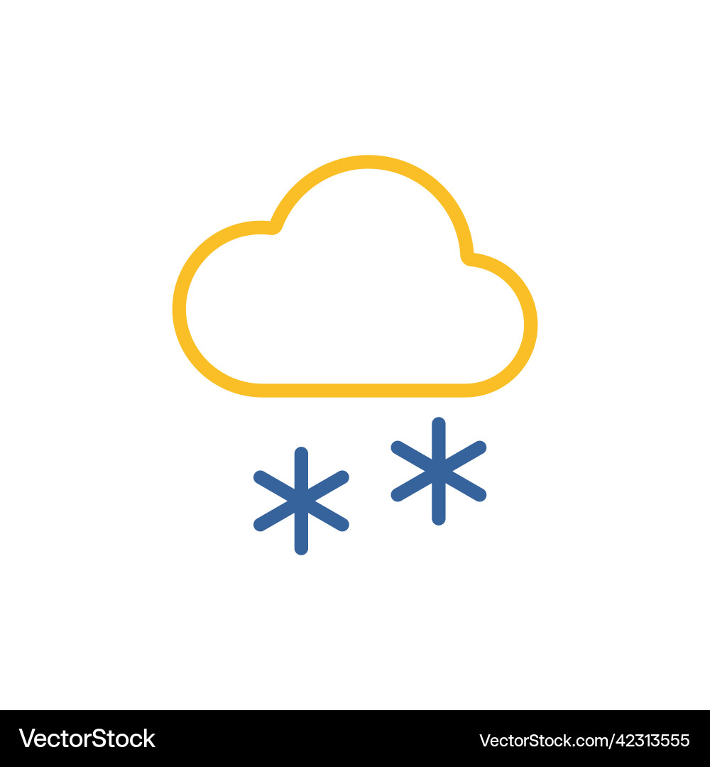 Cloud with snow icon weather sign Royalty Free Vector Image