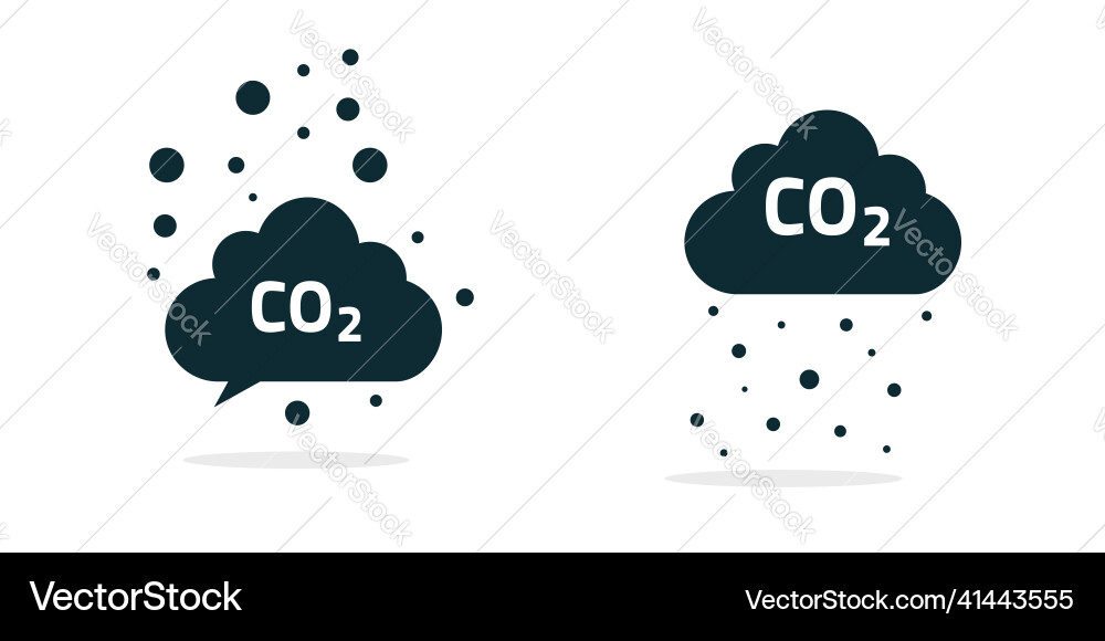 Co2 emission icon or carbon dioxide gas Royalty Free Vector