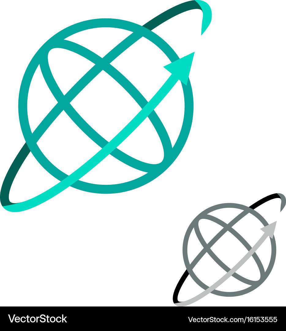 Cyber world techno globe world online logo Vector Image