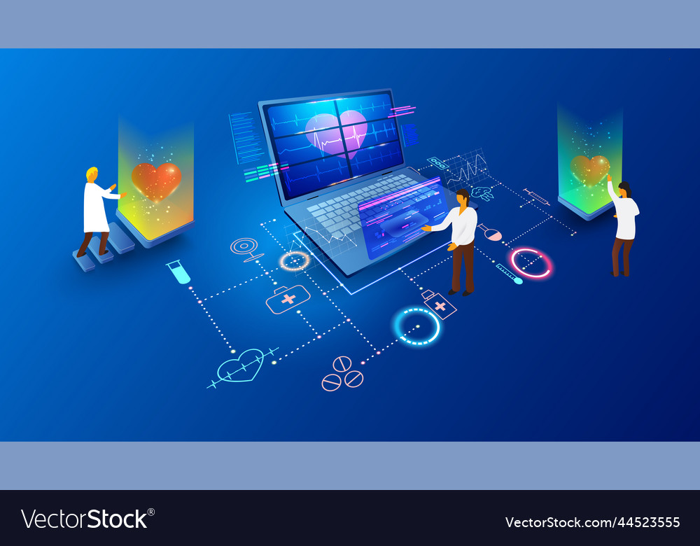 Digital medical technology computer application Vector Image