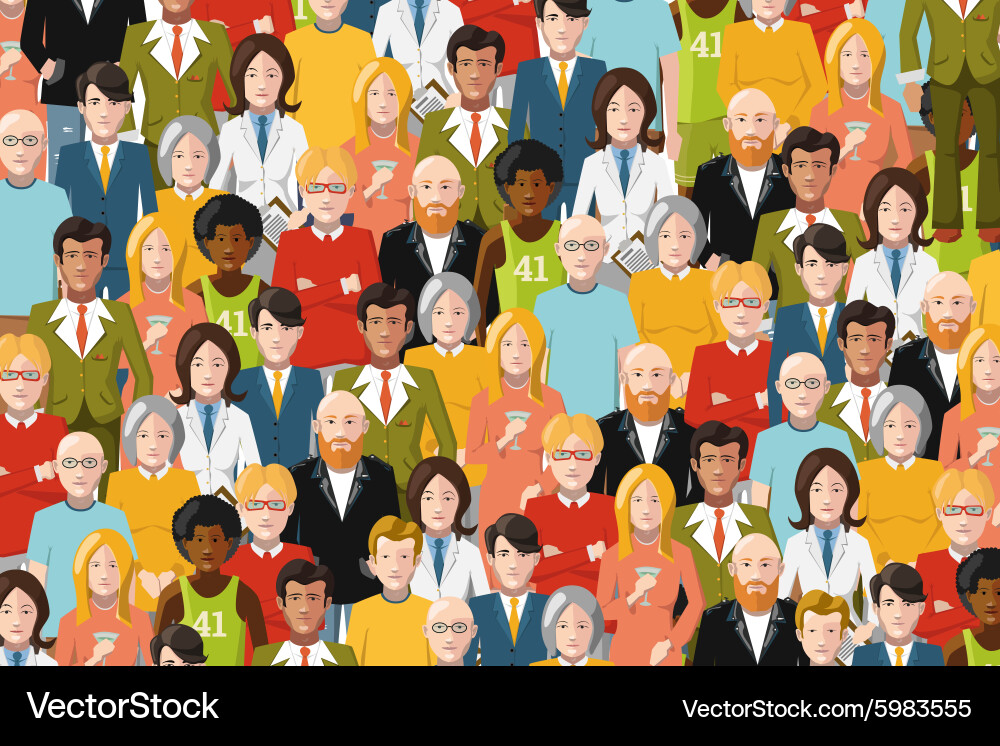 International crowd of people flat Royalty Free Vector Image