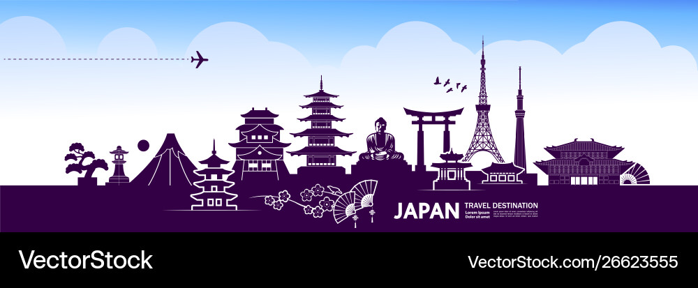 Japan travel destination Royalty Free Vector Image