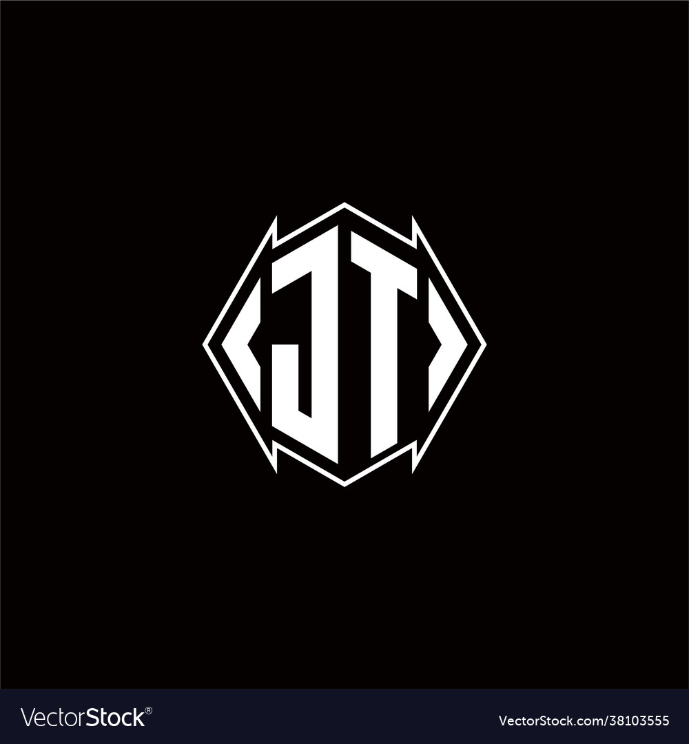 Jt logo monogram with shield shape designs Vector Image