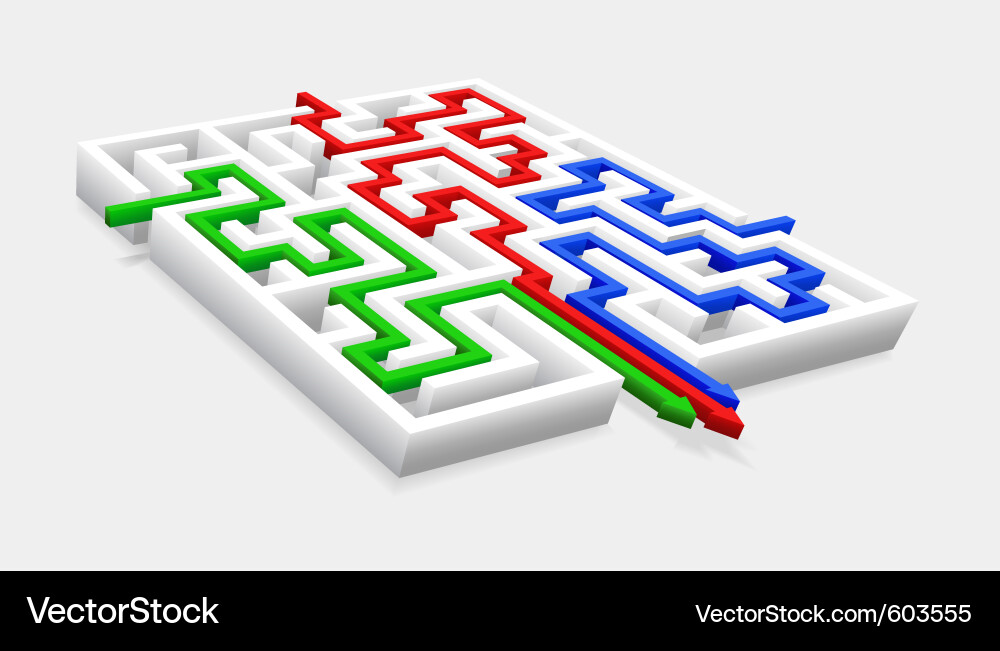 Passage of the maze Royalty Free Vector Image - VectorStock