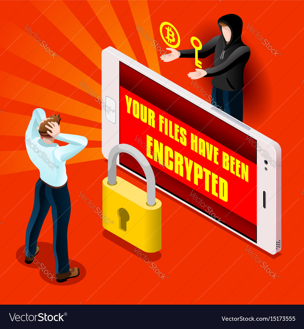 Ransomware malware hacker attack infographic Vector Image