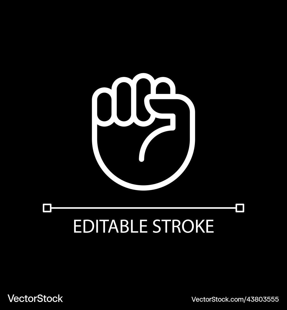 Riot fist pixel perfect white linear icon Vector Image