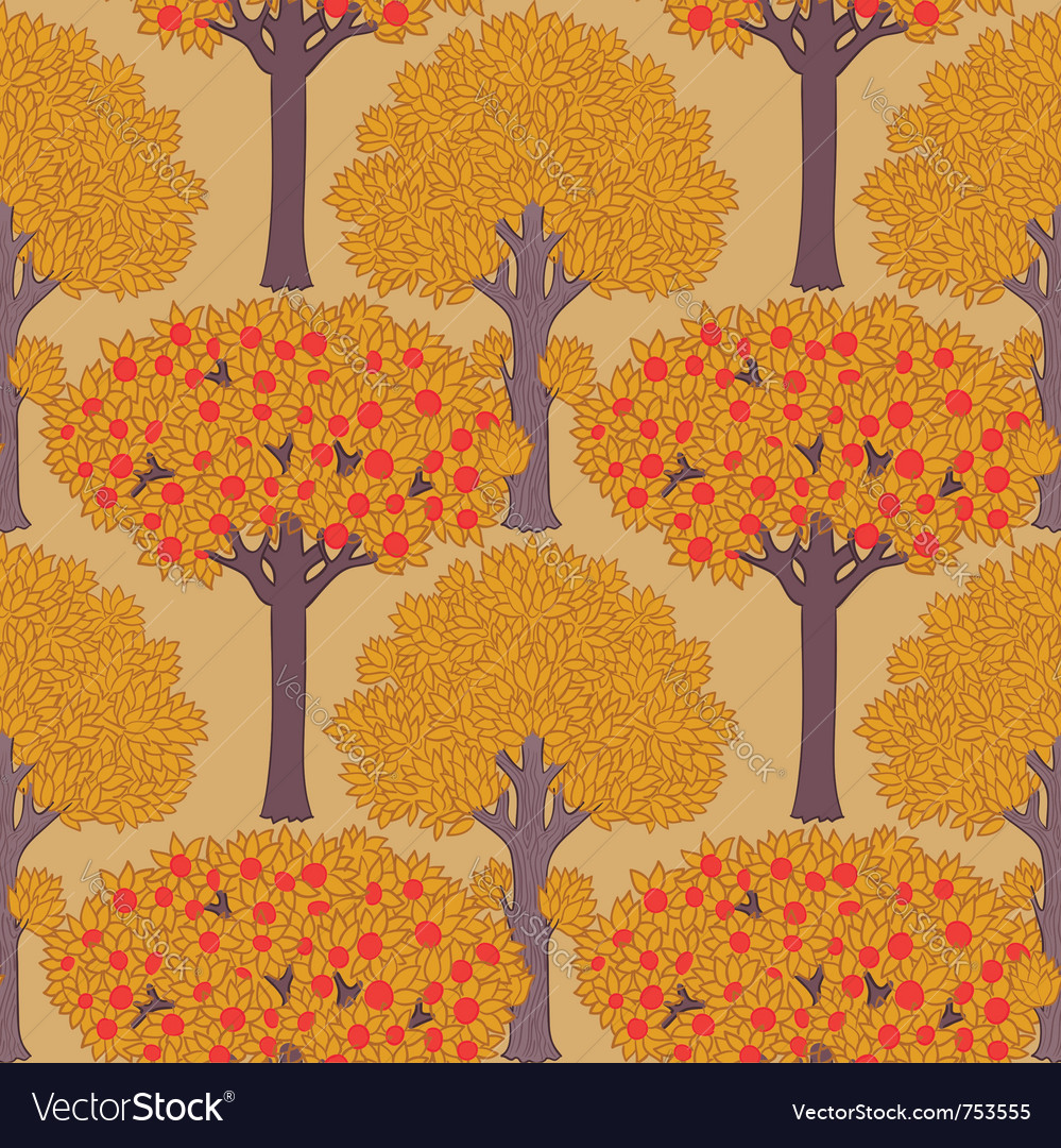 Seamless pattern with trees Royalty Free Vector Image
