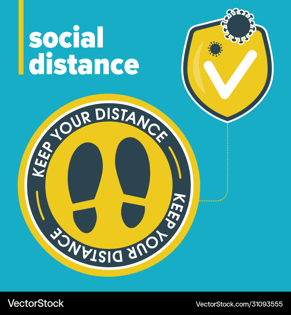 Template for banner social distance Royalty Free Vector