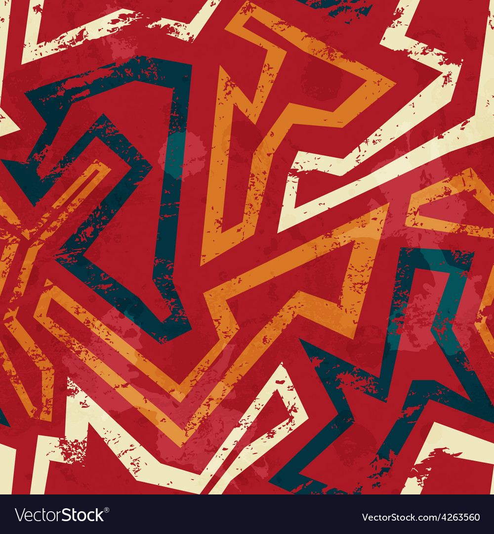 African geometric seamless pattern with grunge Vector Image African geometric seamless pattern with grunge Vector Image