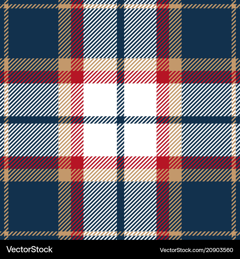 Blue red and beige tartan plaid seamless pattern Vector Image