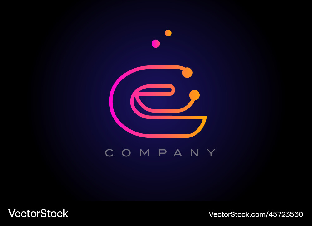 E dot line alphabet letter logo icon design Vector Image