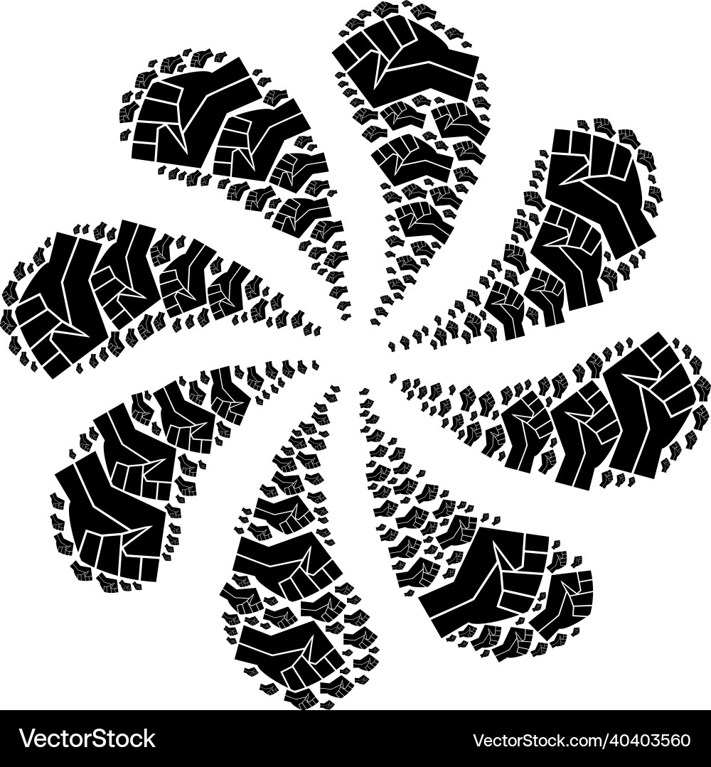 Fist icon centrifugal flower Royalty Free Vector Image