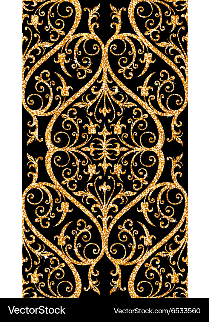 Floral golden wallpaper Royalty Free Vector Image