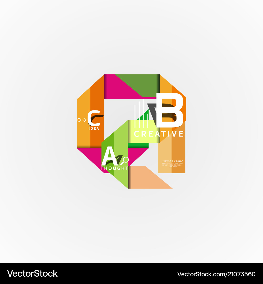 Infographic options banner paper style Royalty Free Vector