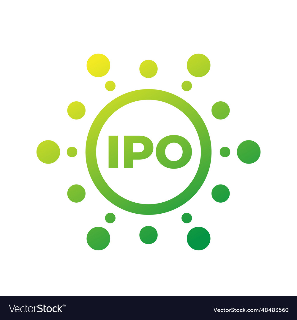 Ipo initial public offering icon on white Vector Image Ipo initial public offering icon on white Vector Image