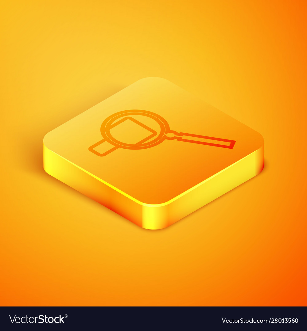 Isometric Line Magnifying Glass Icon Isolated Vector Image