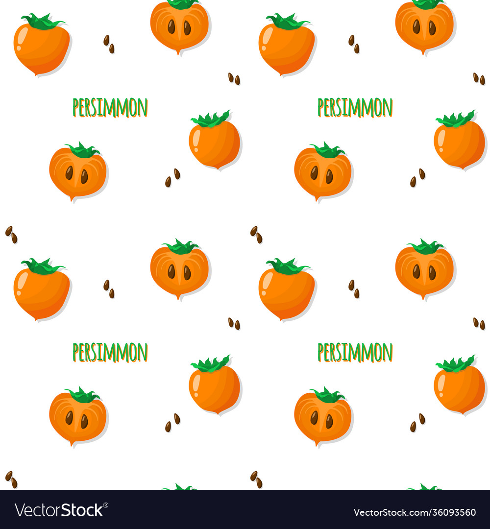Persimmon seamless pattern background Royalty Free Vector