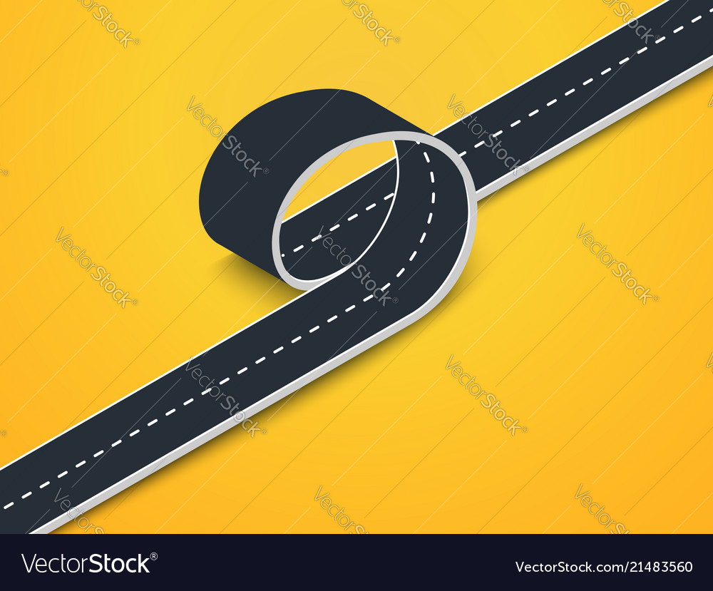 Road loop isometric view winding 3d Royalty Free Vector