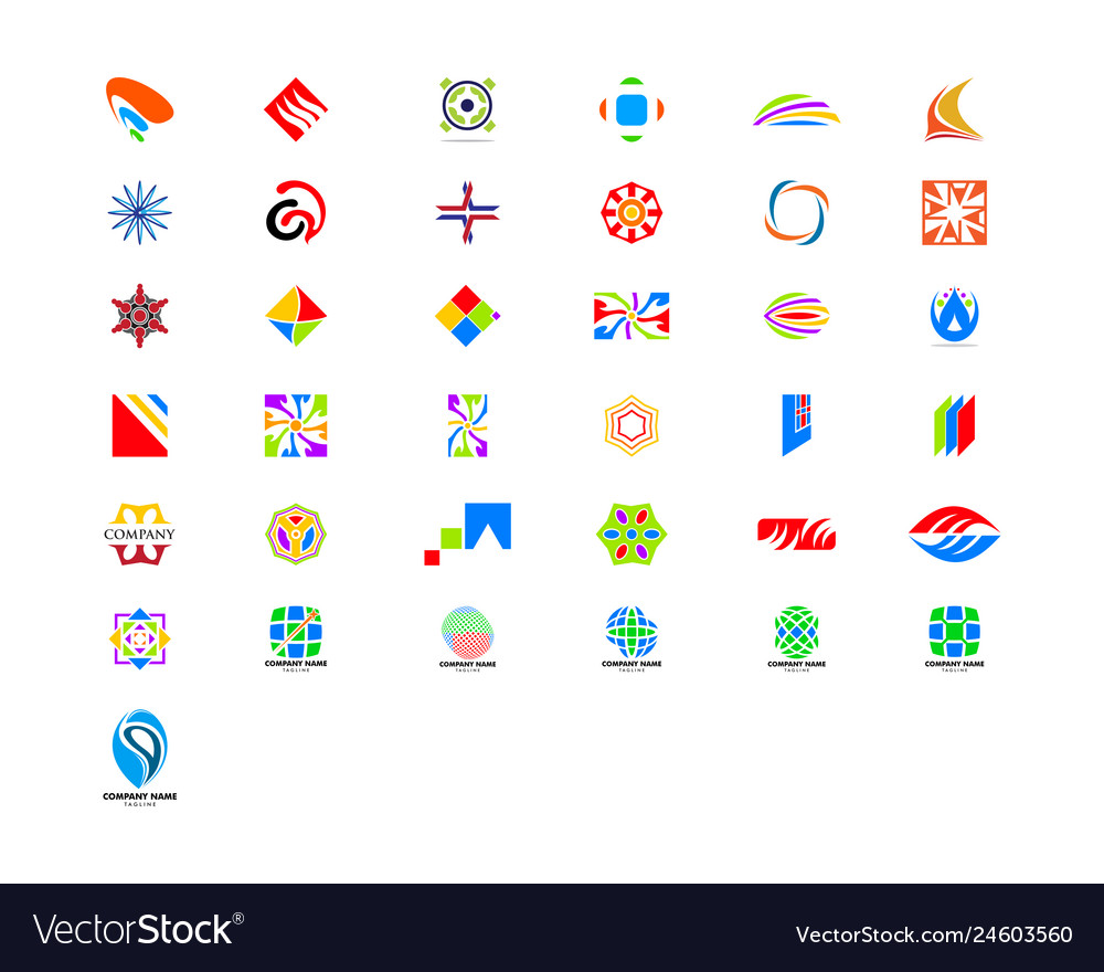 Set of abstract logo design elements Royalty Free Vector