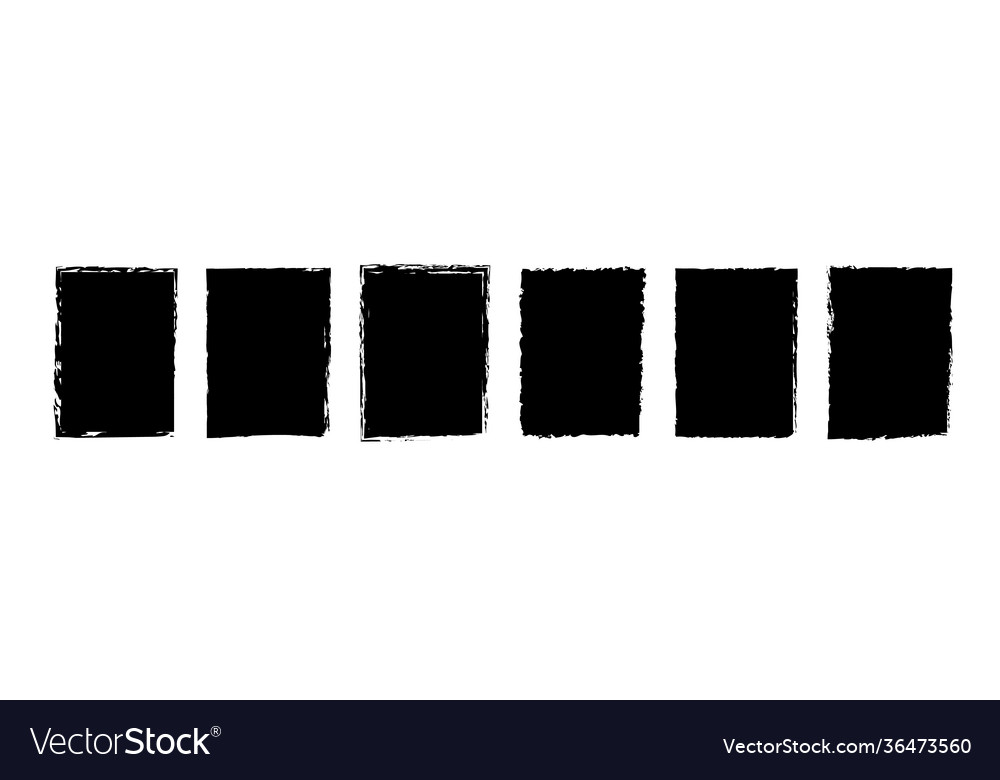 Shaded black frames prints set rectangular Vector Image