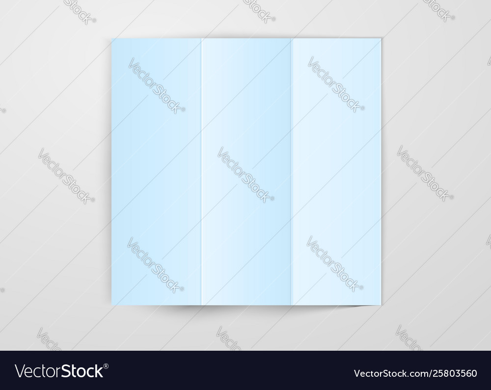 Three times folded light blue paper sheet placed Vector Image