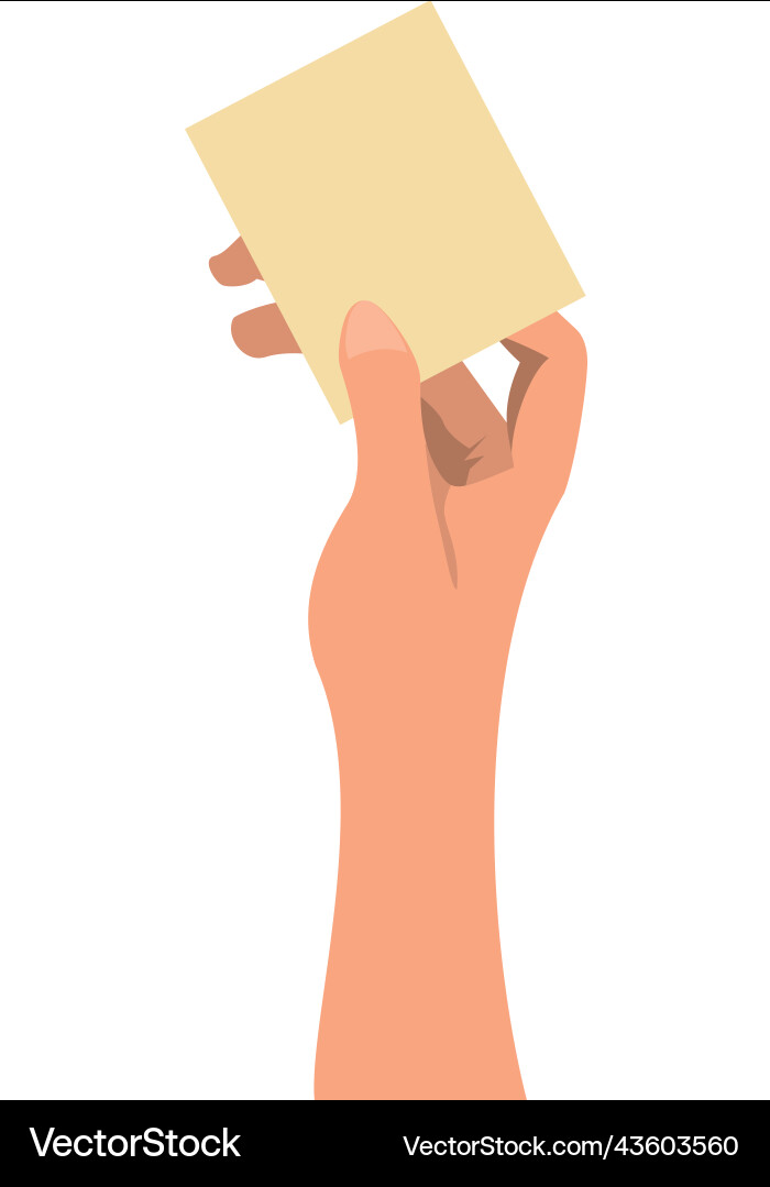Voter hand lifting vote card Royalty Free Vector Image