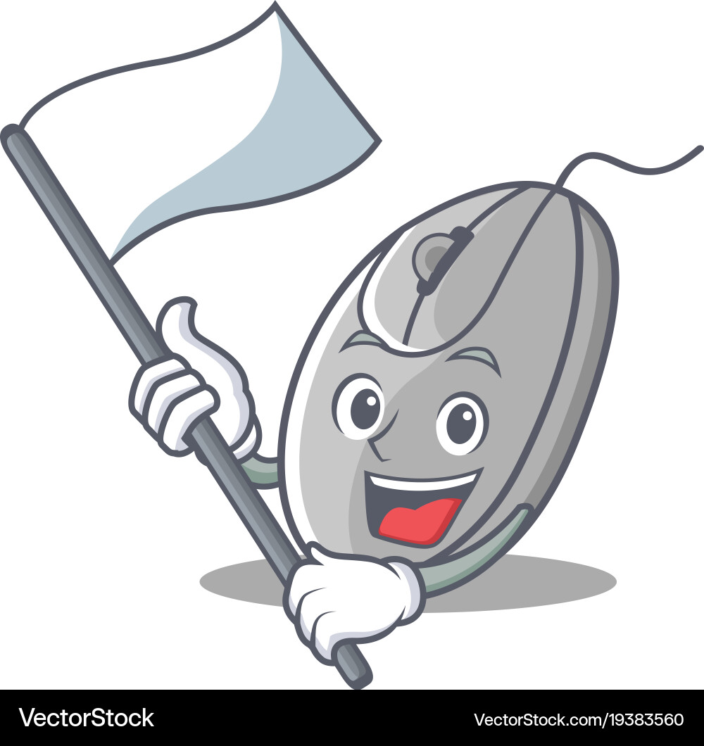 With flag mouse mascot cartoon style Royalty Free Vector