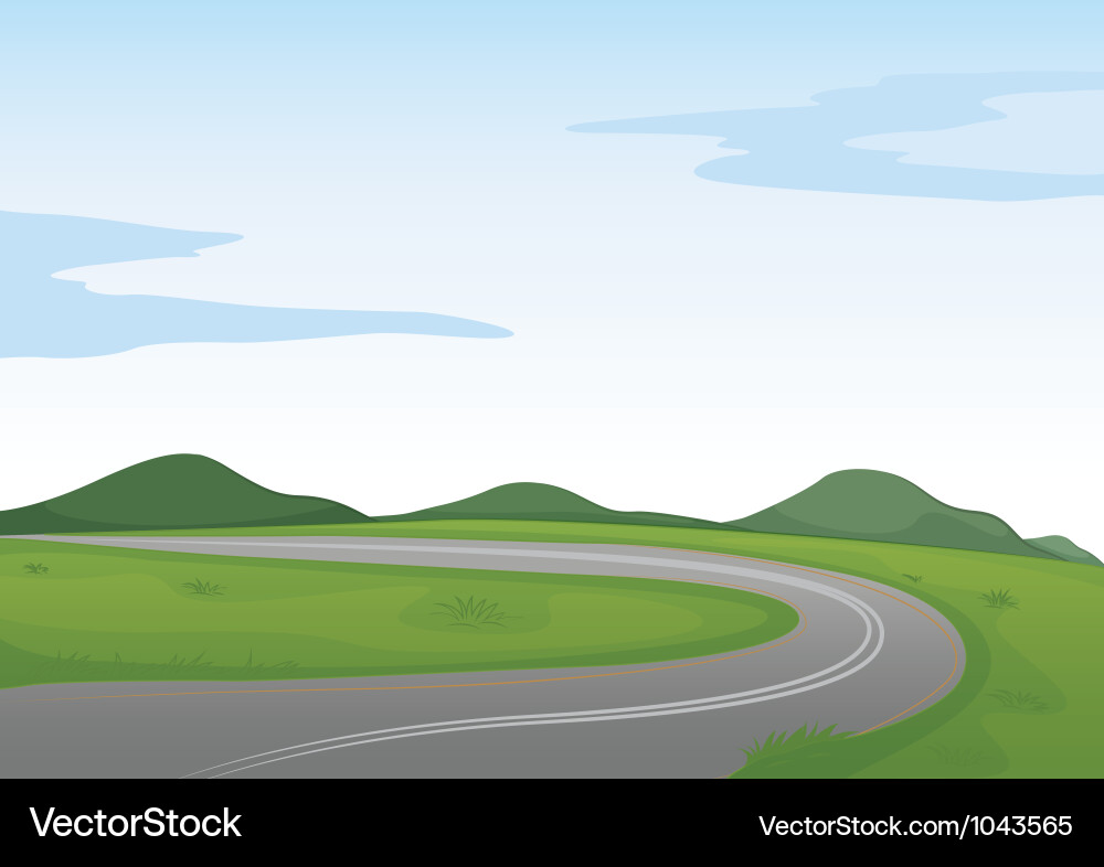 A green landscape and road Royalty Free Vector Image
