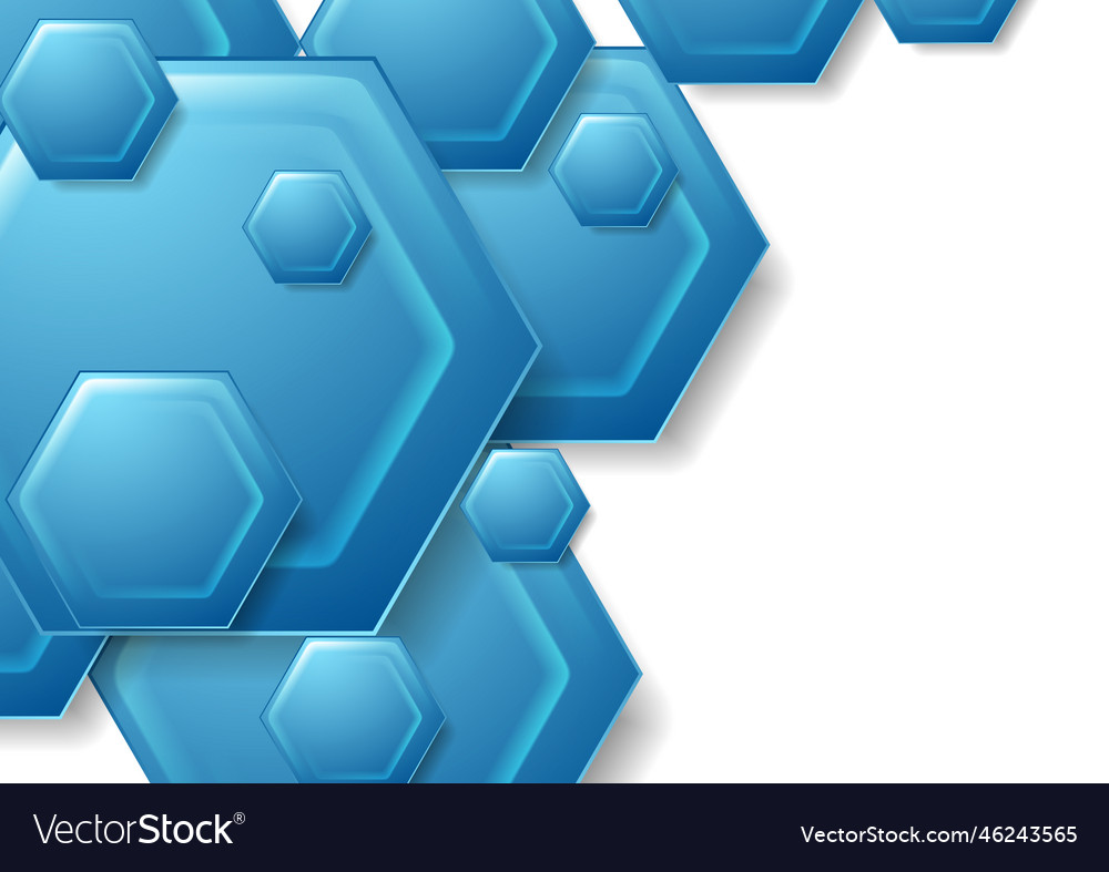 Abstract blue tech hexagons background Royalty Free Vector Abstract blue tech hexagons background Royalty Free Vector