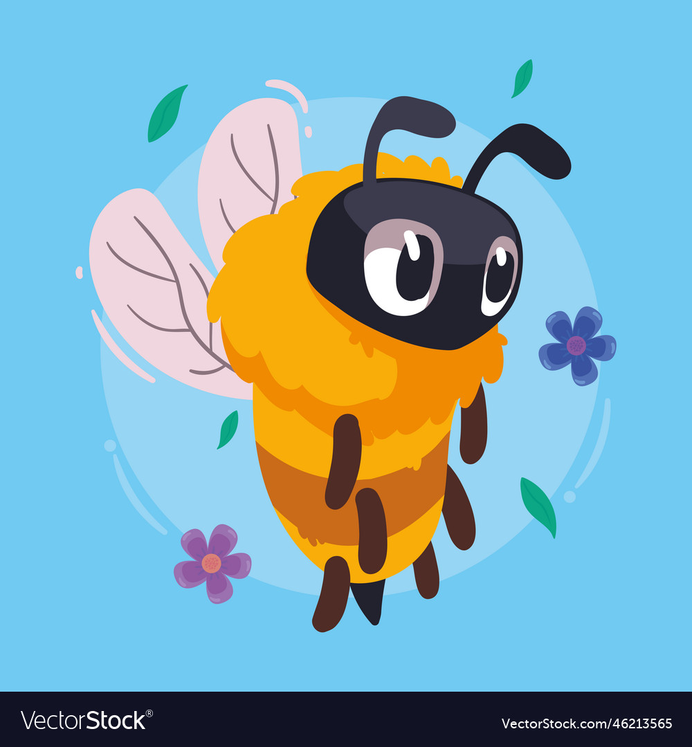 Bee flying animal spring Royalty Free Vector Image