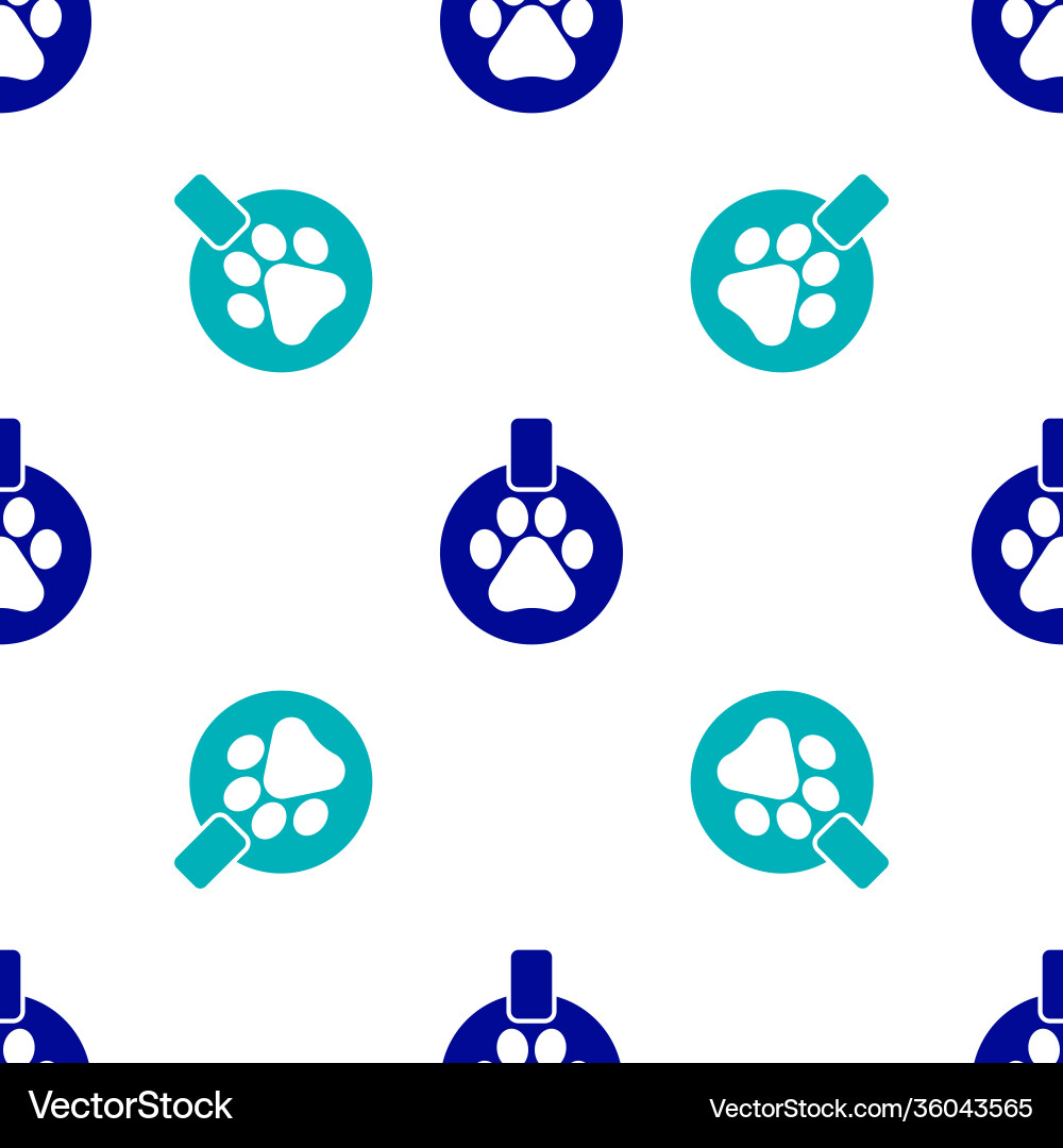 Blue collar with name tag icon isolated seamless Vector Image