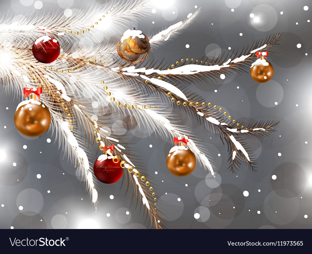 Christmas background with baubles Royalty Free Vector Image