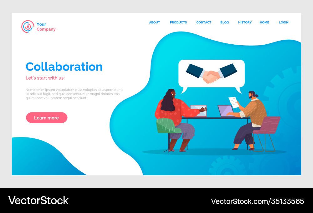 Collaboration partners successful deal design Vector Image