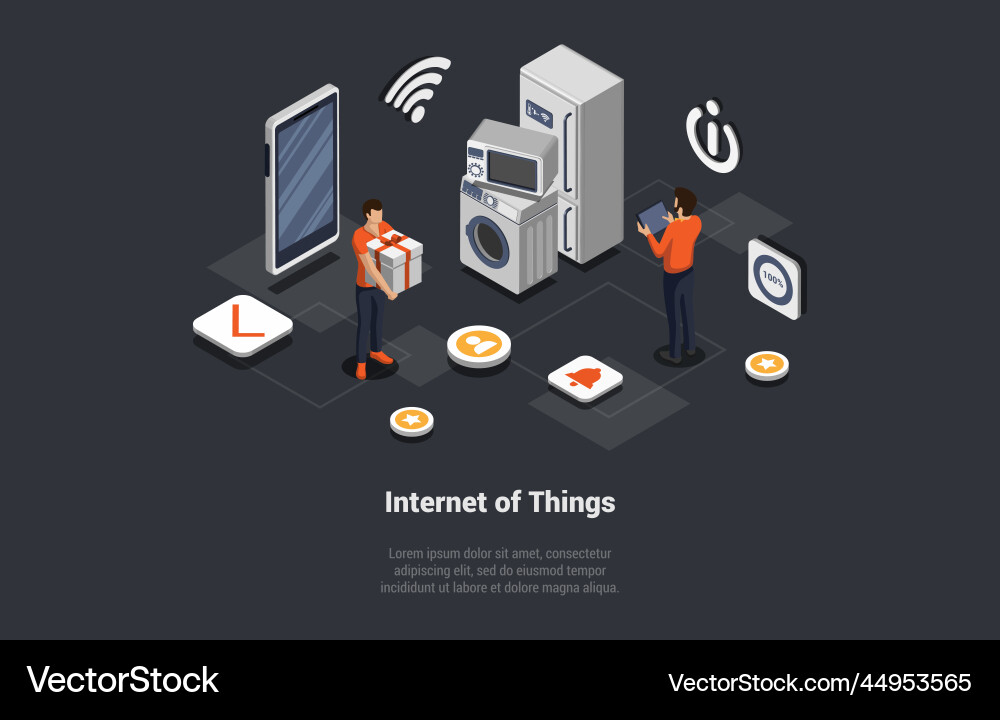 Concept of smart home technologies and internet Vector Image